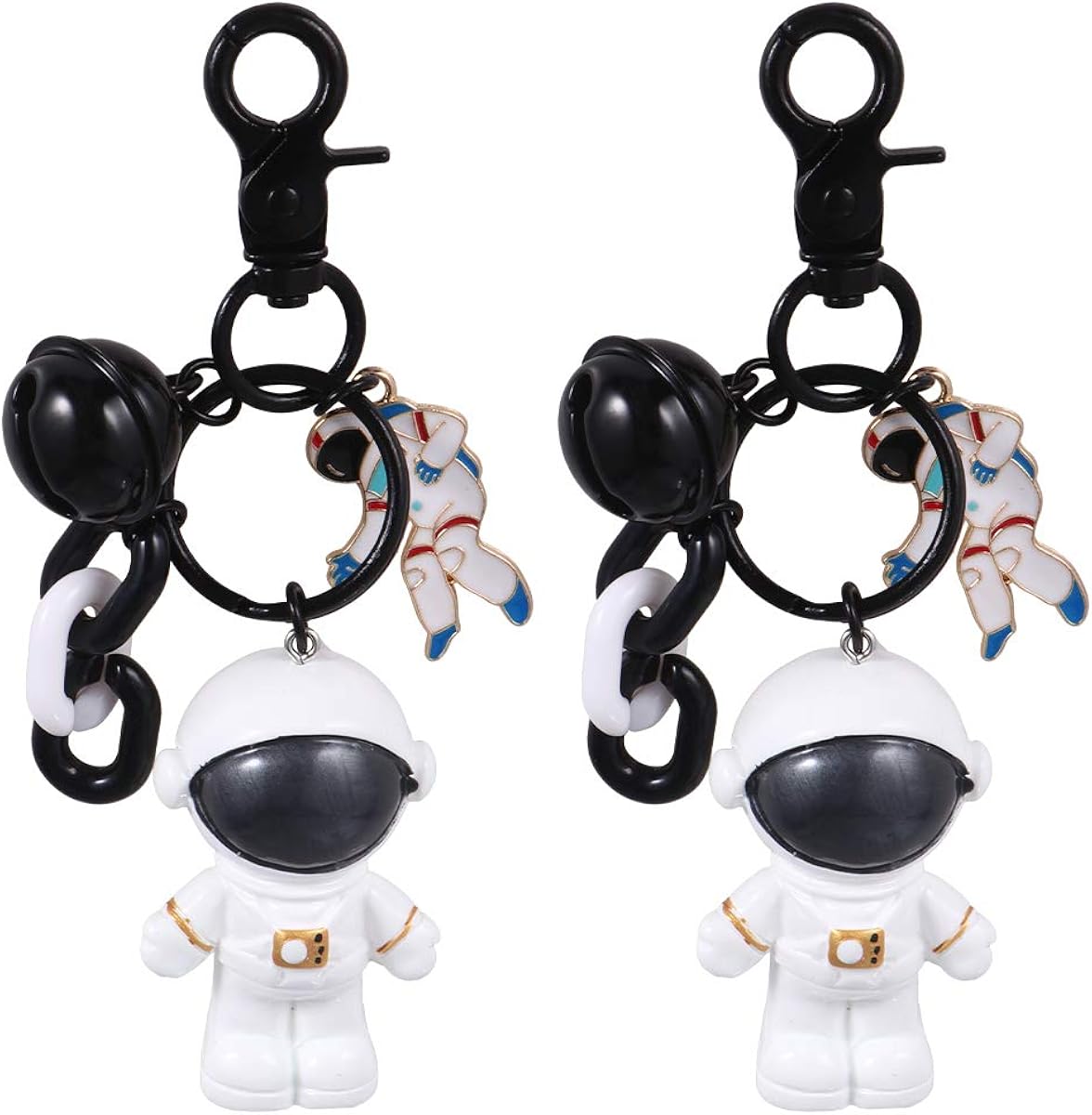 SOIMISS 2pcs Black Mini Astronaut Model Keychains Space Theme Key ...