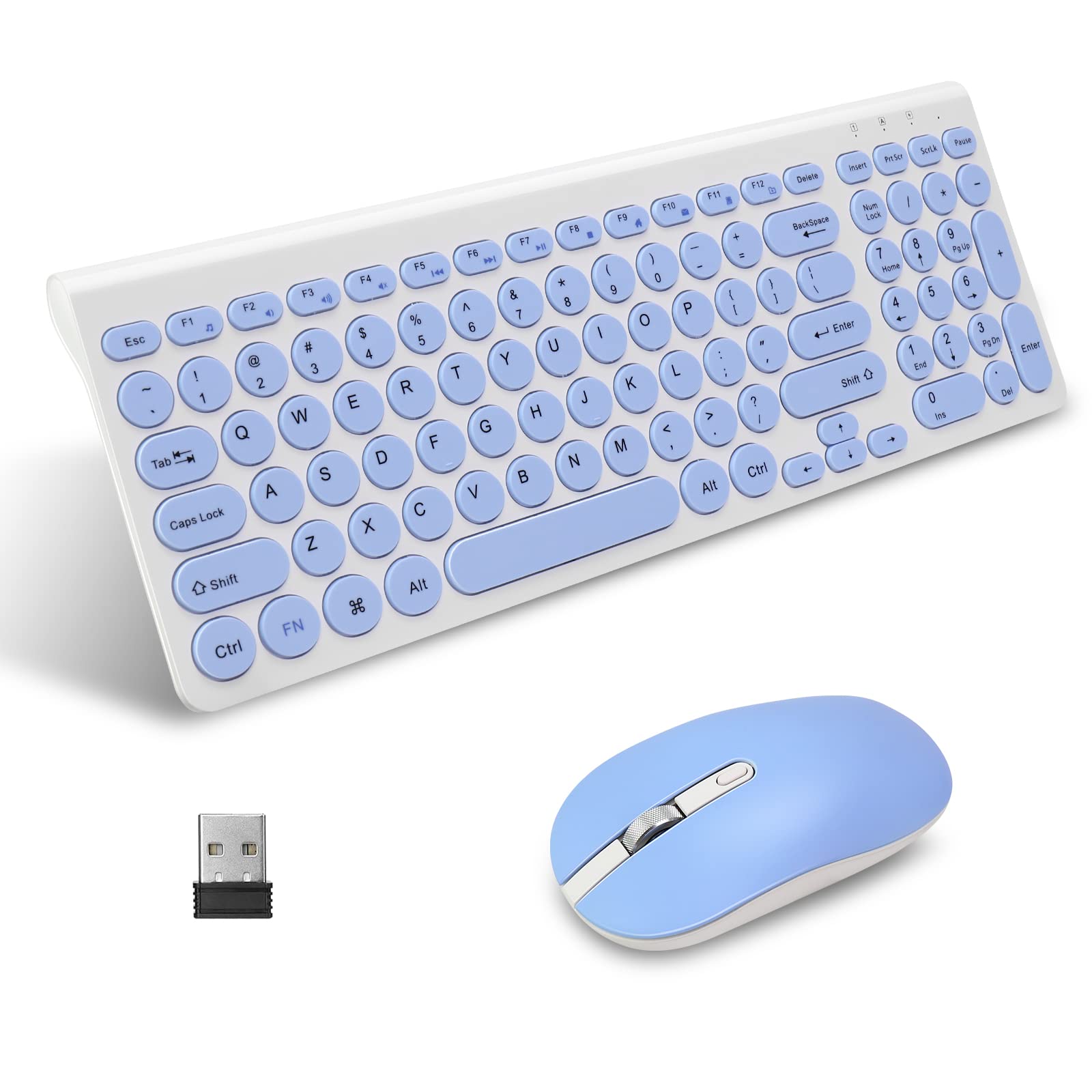 LeadsaiL Wireless Keyboard and Mouse Combo, Wireless USB Mouse and ...