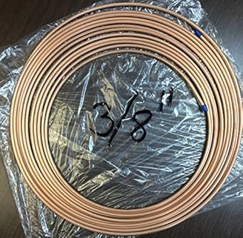 3/8 in " OD x 50 ft Copper Soft Roll / Tubing / Tube / Pipe Refrigeration ACR Type: Amazon.com ...