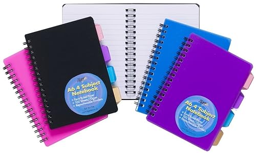 A5 Wirebound Project Notebook with 4 Moveable Internal Dividers - 100 ...