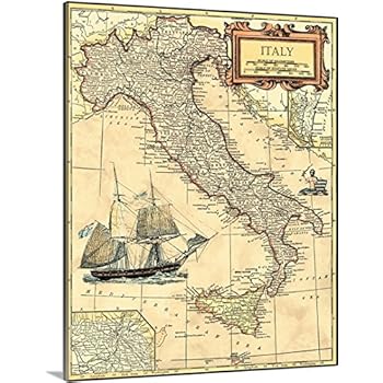 Amazon.com: Map Of Italy - Poster / Print (Italian Language Version ...