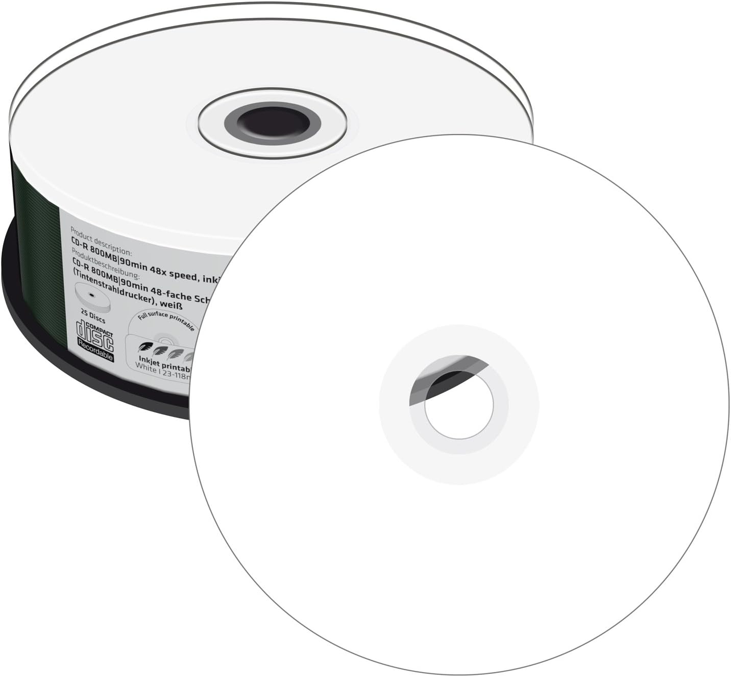 MEDIARANGE MR242 CD-R 800MB (90min. 48x Speed, Printable, Pack of 25 ...