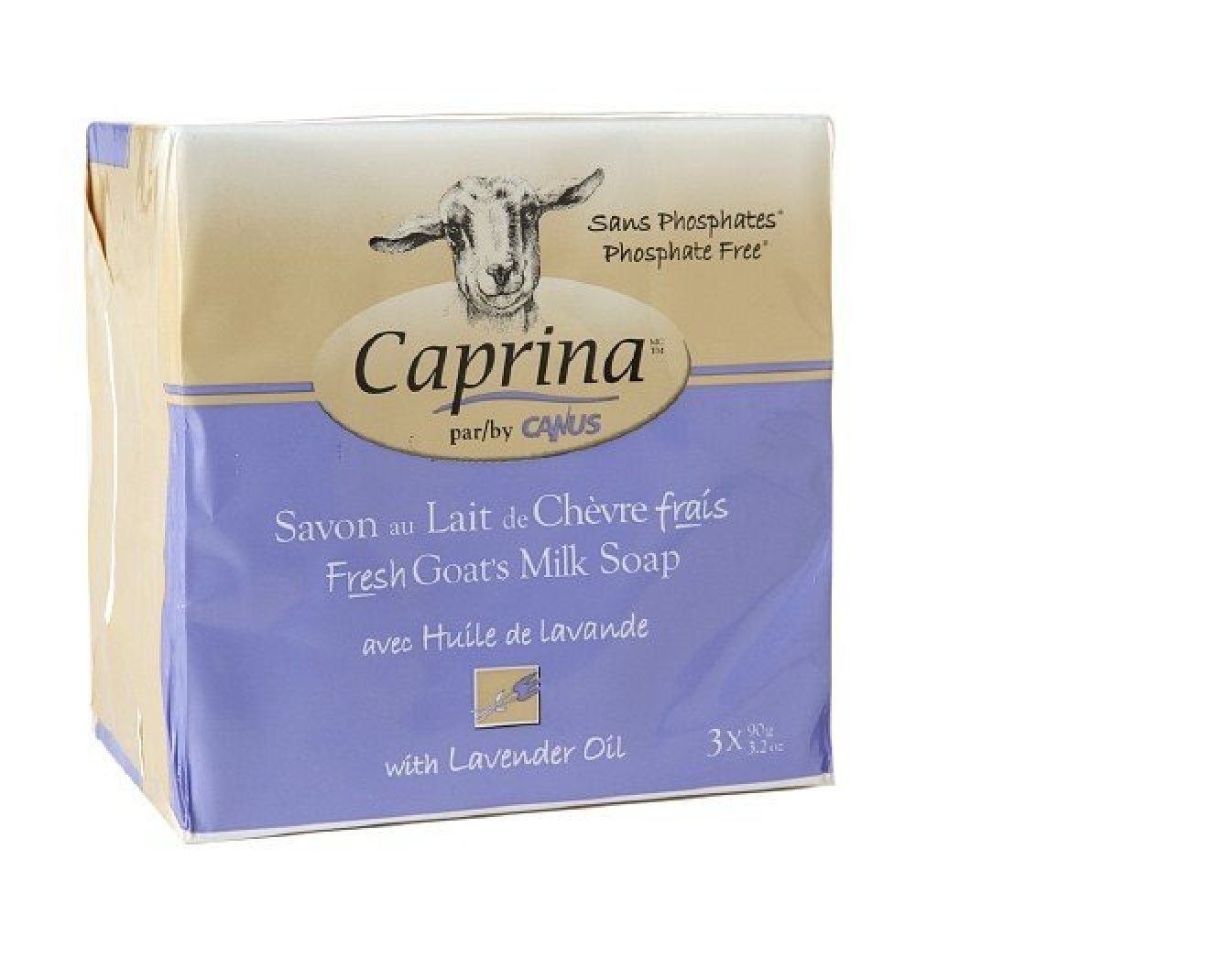 Amazon.com : Caprina By Canus Fresh Goat's Milk Soap, Lavender 9.6 Oz ...