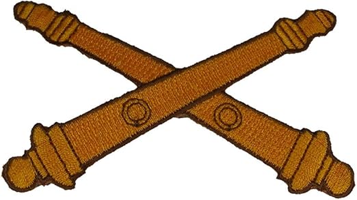 Amazon.com : FIELD ARTILLERY CROSSED CANNONS CUTOUT PATCH - LIGHT ORANGE CANNONS WITH BROWN TRIM ...