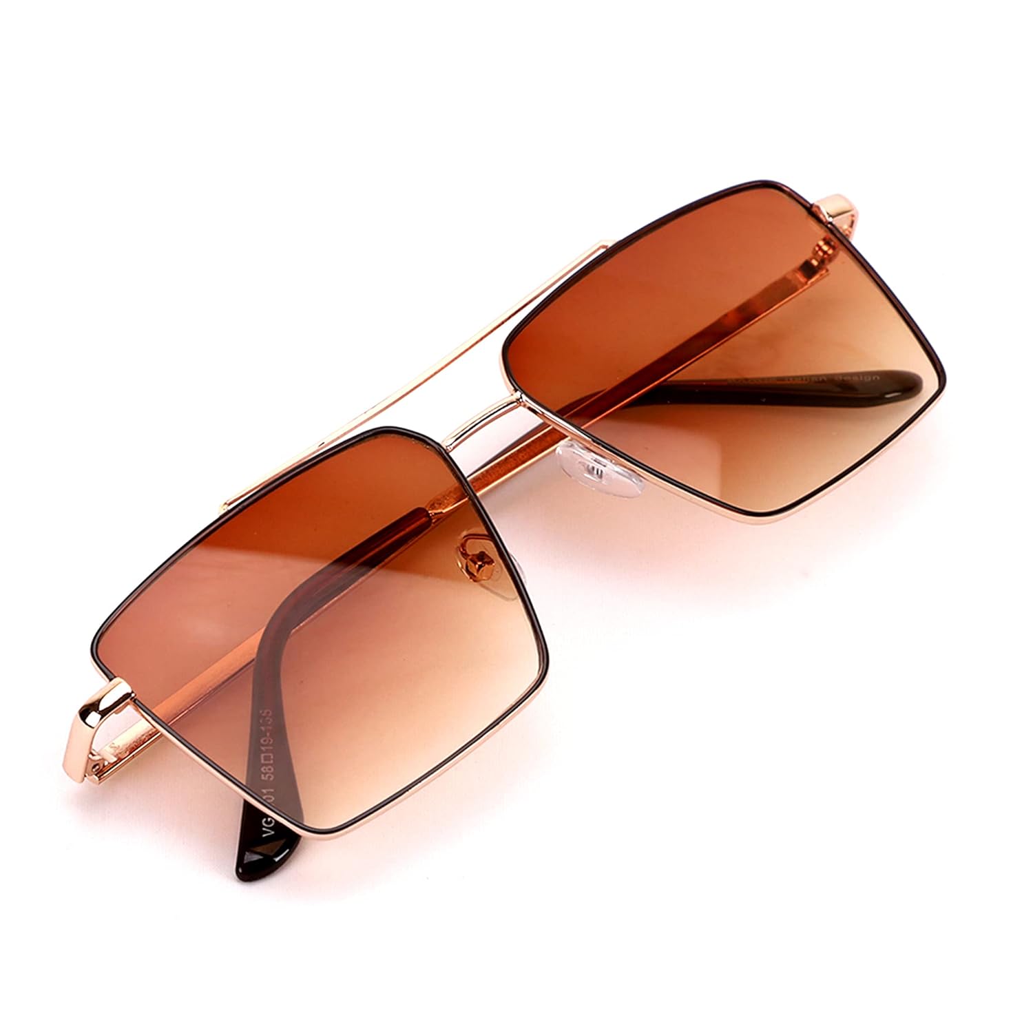 Buy GAINX Retro Rectangular Aviator Sunglasses Premium Glass Lens Flat ...