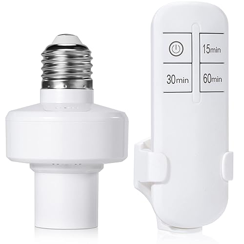 Remote Control Light Socket, 30/60mins Timing Screw in E26/E27 Bulb ...