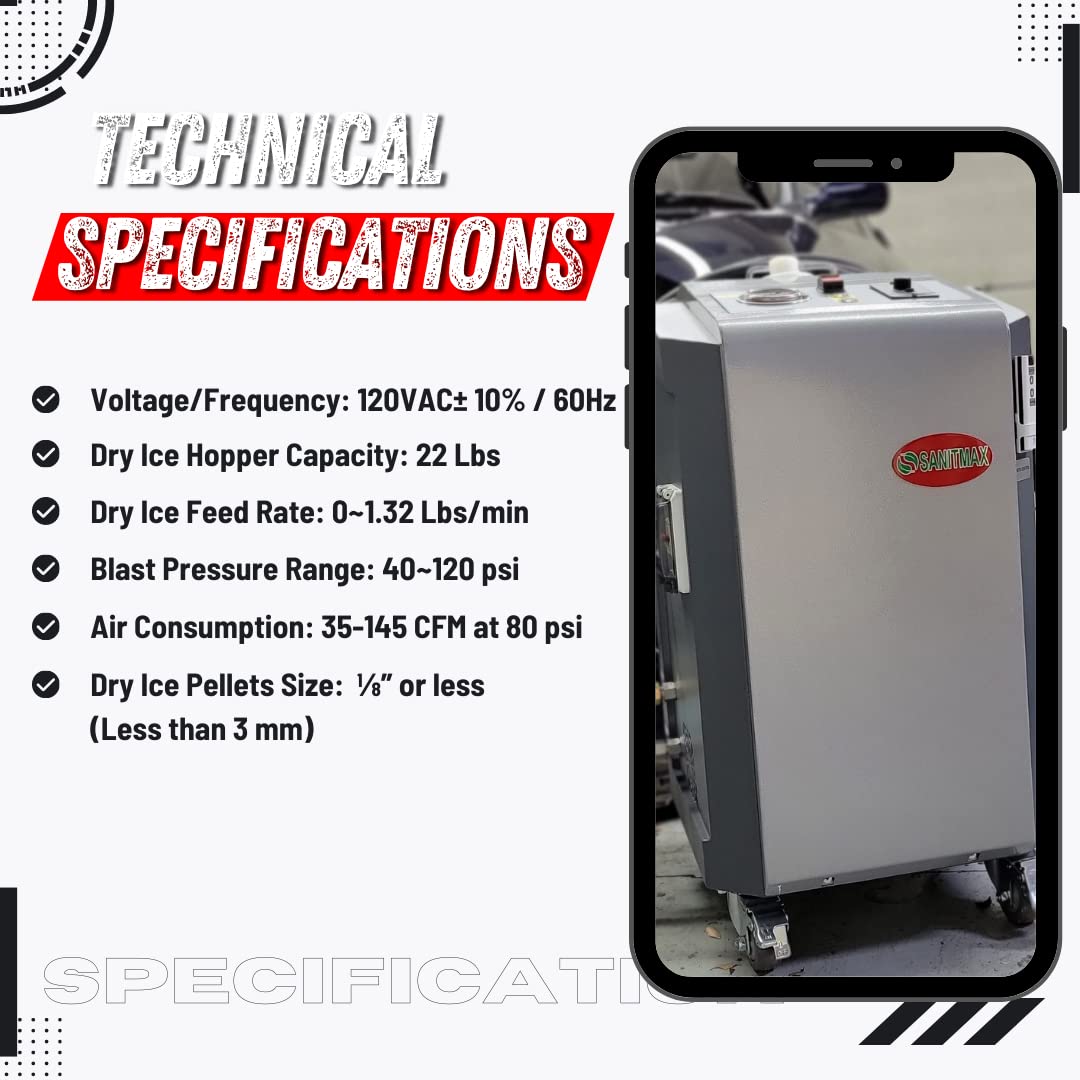 Mua SM1000 Dry Ice Blaster, 22 lb Dry Ice Hopper Capacity, 6 Spray ...