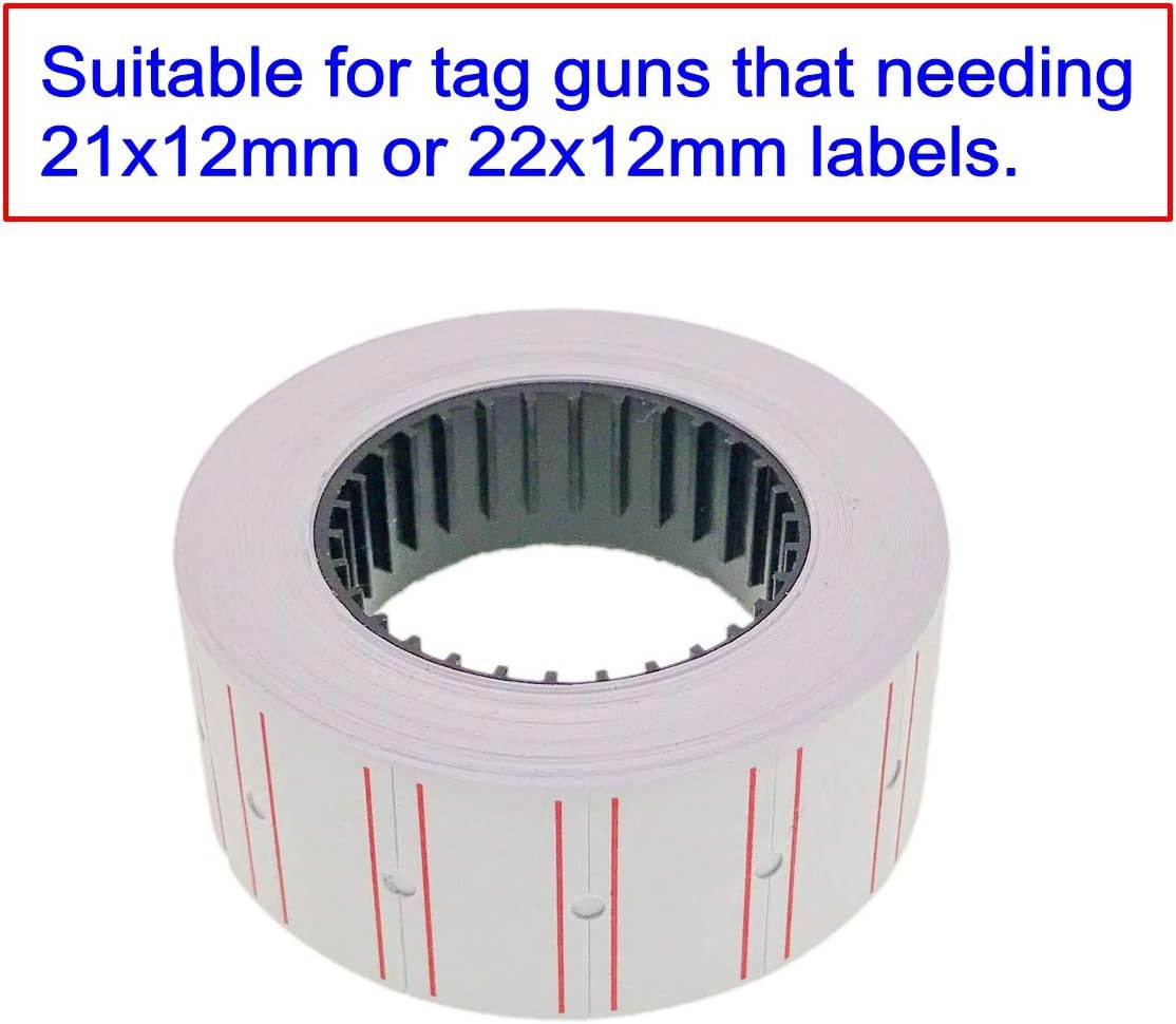 JZK 20 Rolls total 10000 pieces price gun labels, 21mm x 12mm price gun ...