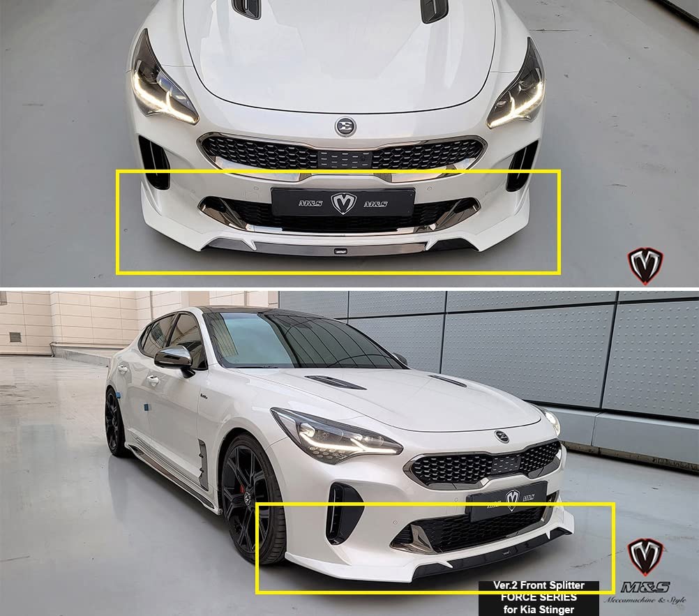 M&S Matte Black ABS Front Splitter Lip Kit Ver.2"Force Series ...