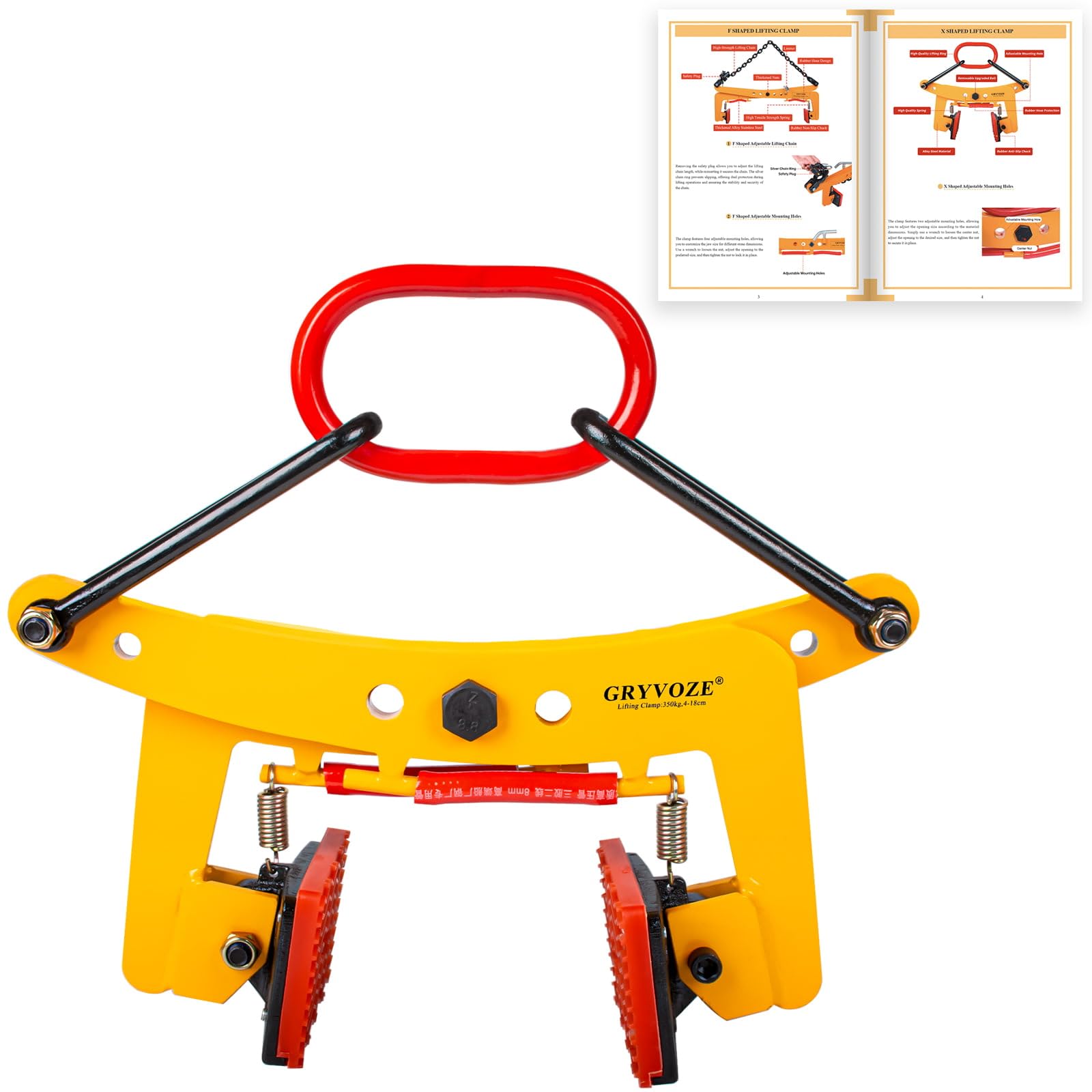 GRYVOZE Granite Slab Lifting Clamp 770 lbs, 1.57-7.09 in Heavy Duty ...