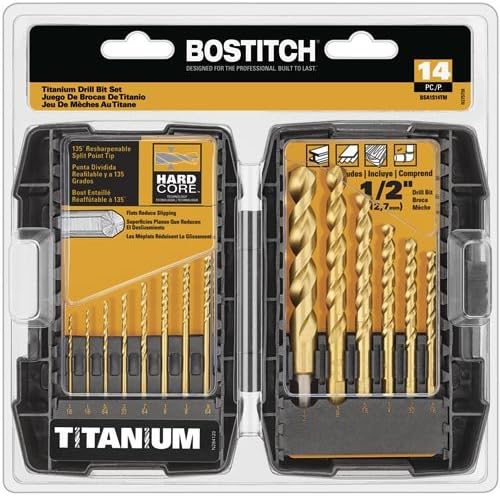14-Piece BOSTITCH BSA1S14TM Titanium Drill Bit Set