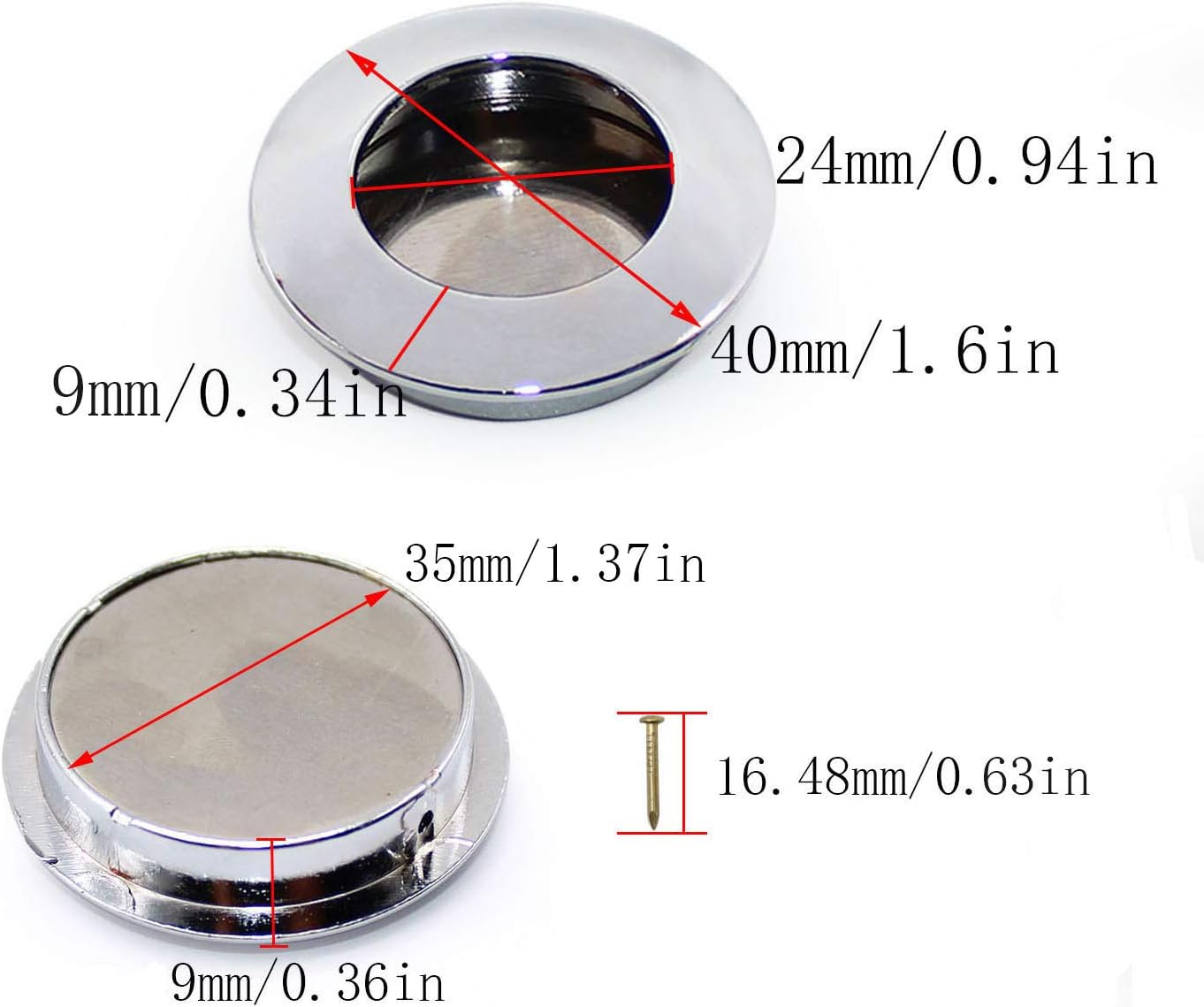 Artisan-SH 4 Pcs Door Recessed Handles for Recessed Cabinet Sliding ...