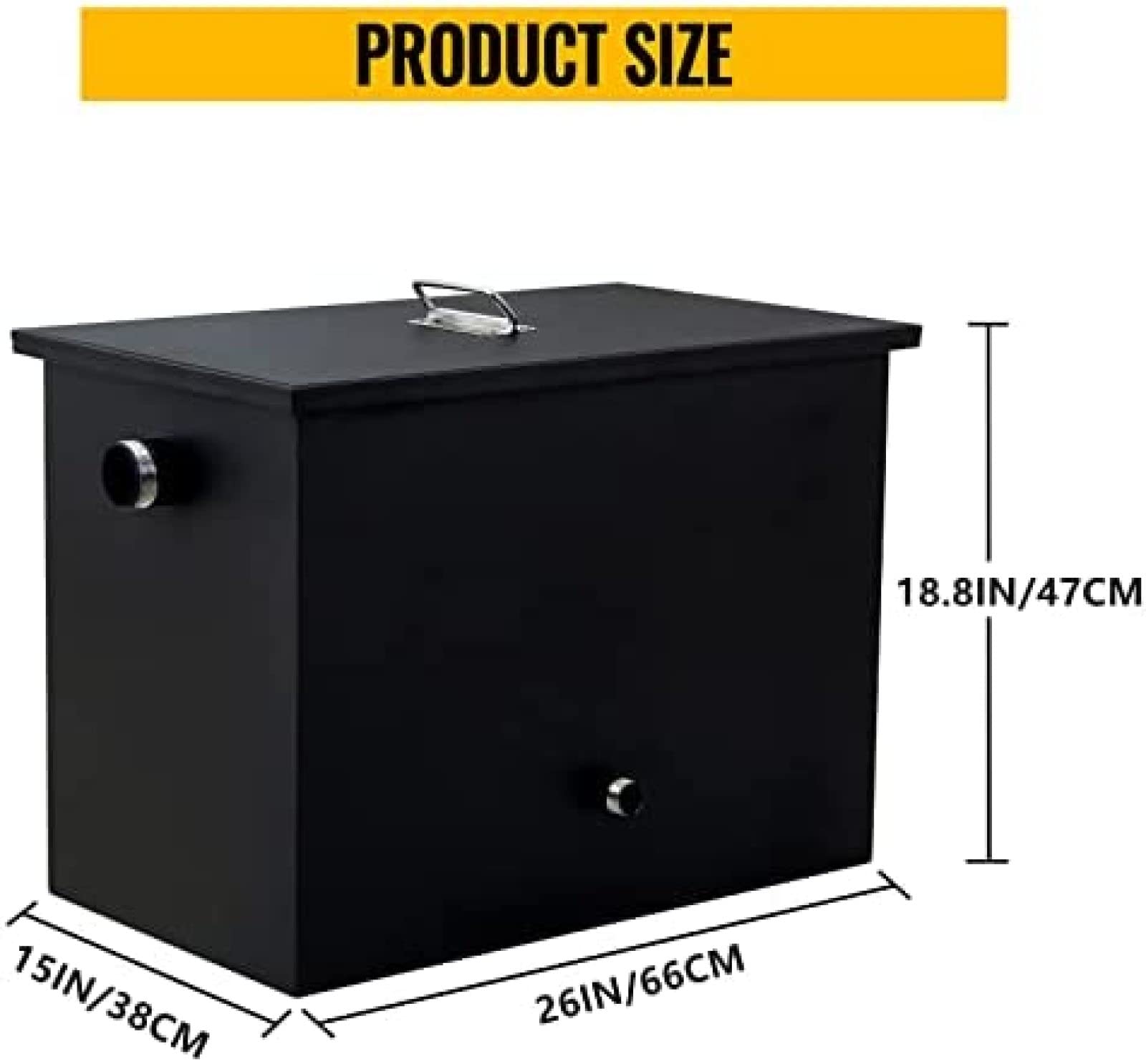 Commercial Grease Traps For 3 Compartment Sink, 8-70 LBS Stainless ...