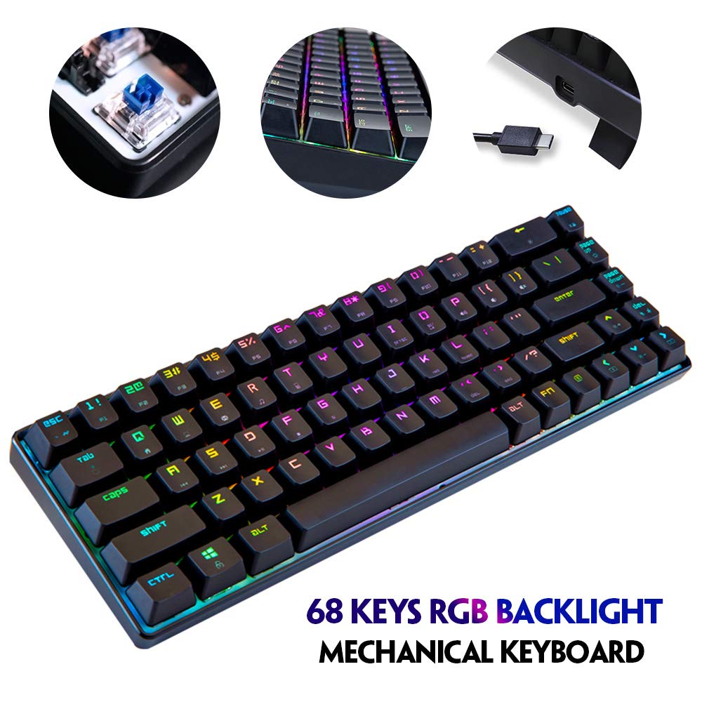 Mua Golanhome Portable RGB Gaming Mechanical Keyboard USB Type C 68 ...