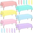 Amazon.com: 12 Packs Pastel Table Cloths for Parties Plastic 54x72 Inch ...