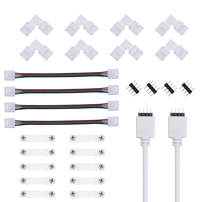 Led Strip Connector Kit TV Backlight Light Kit RGB Extension Cable Wire ...