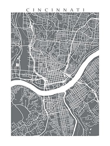 Amazon.com: Cincinnati Map Print: Handmade