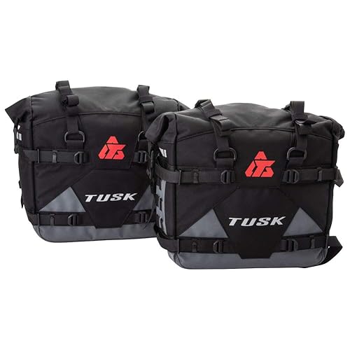 TUSK Pannier Racks Pilot Pannier Bags with Top Rack Black/Grey ...