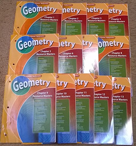Package of 13 Geometry Chapter Resource Masters Glencoe McGraw-Hill ...