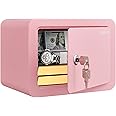 Marcree 0.23 Cubic Small Safe Box for Home, Mini Safes for Kids, Pink ...