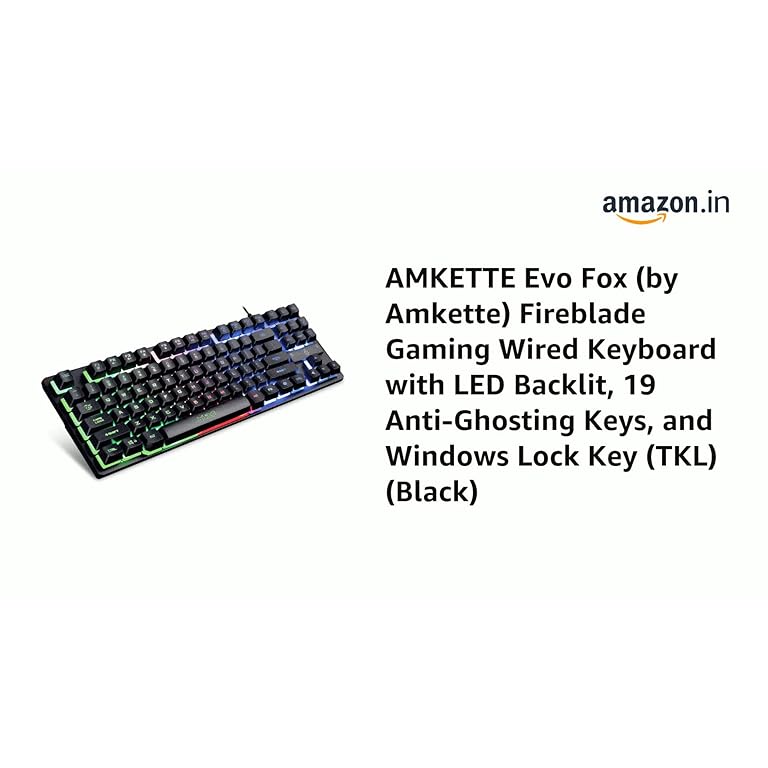 AMKETTE Evo Fox (by Amkette) Fireblade Gaming Wired Keyboard with LED ...