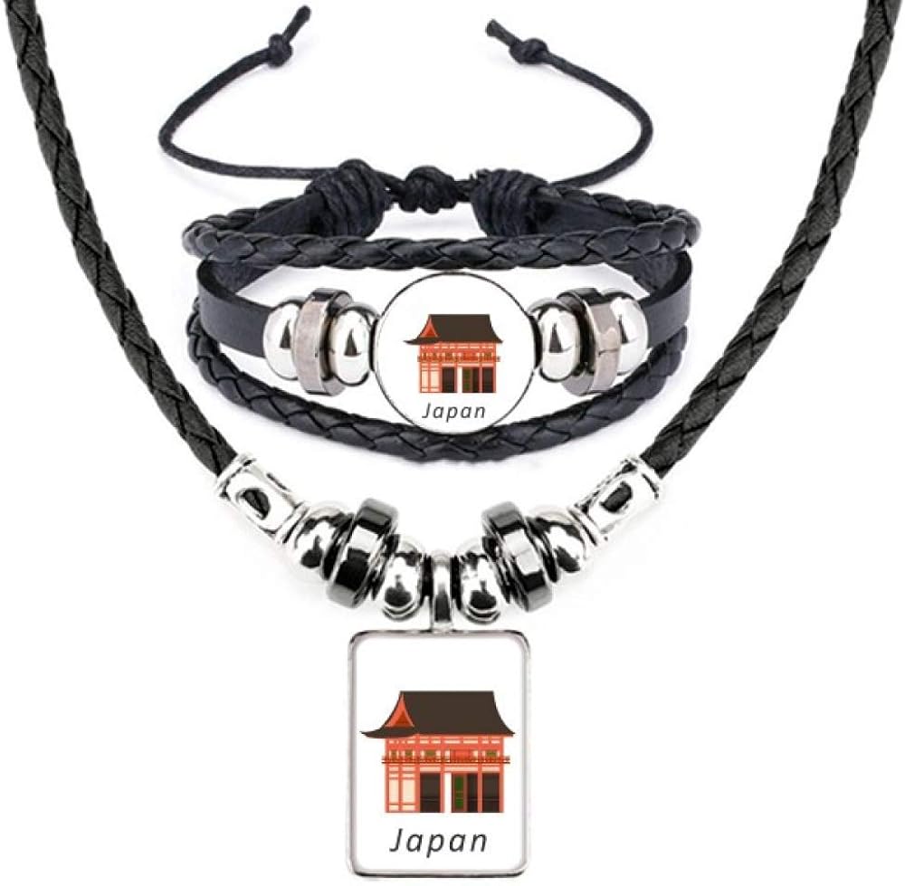 Amazon.com: Japanese Traditional Edo Culture House Leather Necklace ...