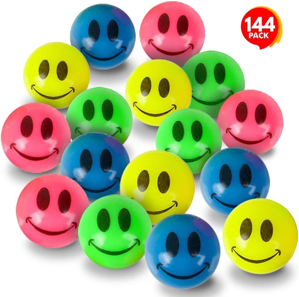 Amazon.com: ArtCreativity Mini Smile Face Bouncing Balls - Bulk Pack of ...