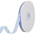Amazon.com: Blue Gingham Ribbon Light Blue Ribbon for Hair Blue and ...