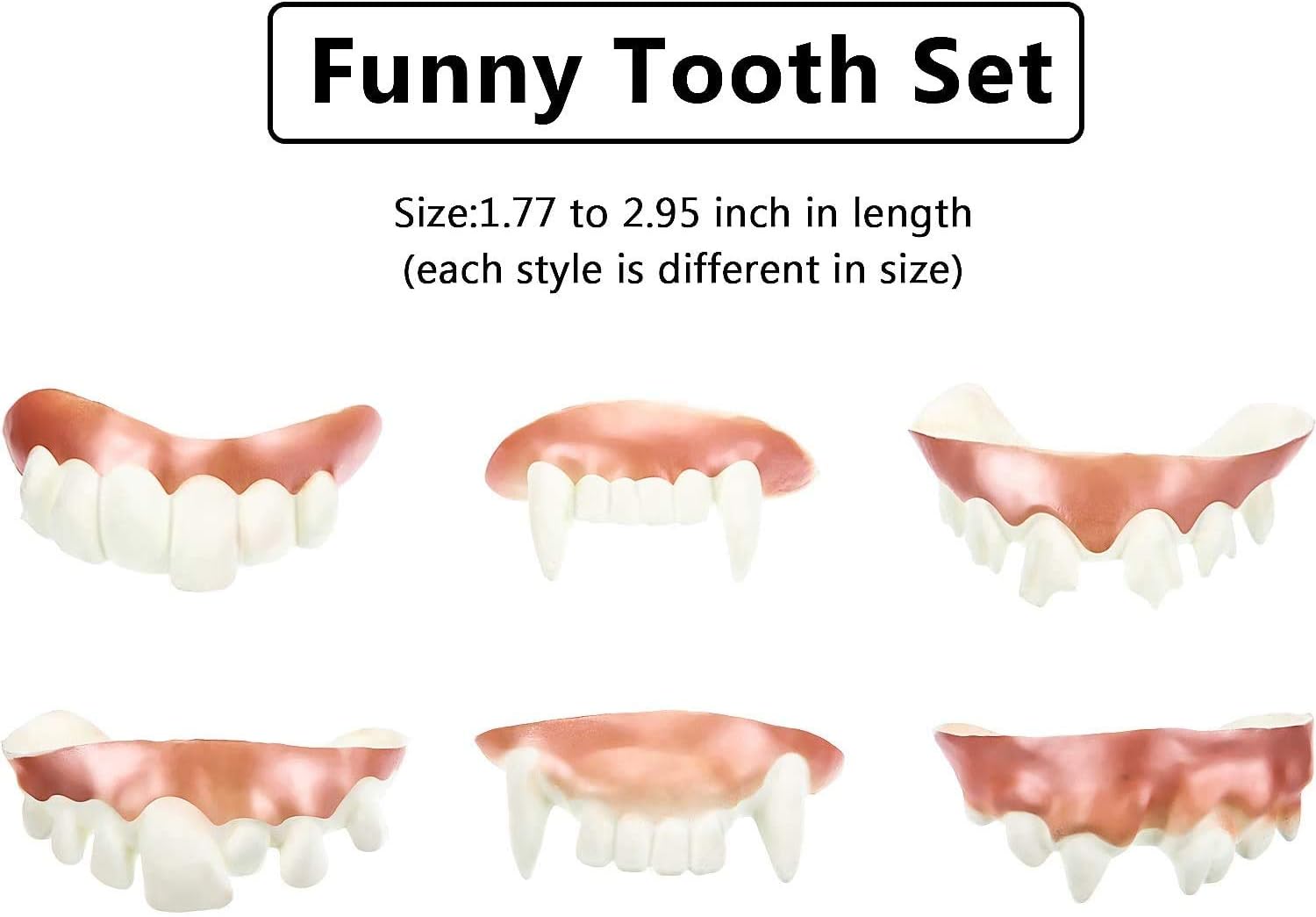 12 Pieces Gnarly Teeth Gag Teeth Ugly Fake Teeth Bob Teeth Vampire ...