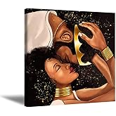 Amazon.com: King and Queen Wall Art African Crown Canvas Poster African American Wall Art Black ...