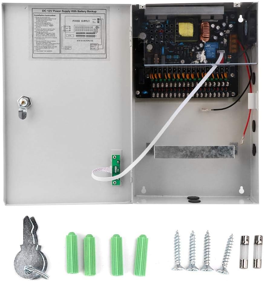 12V-30A-18CH UPS Access Control Backup Battery Power Supply Box Door ...