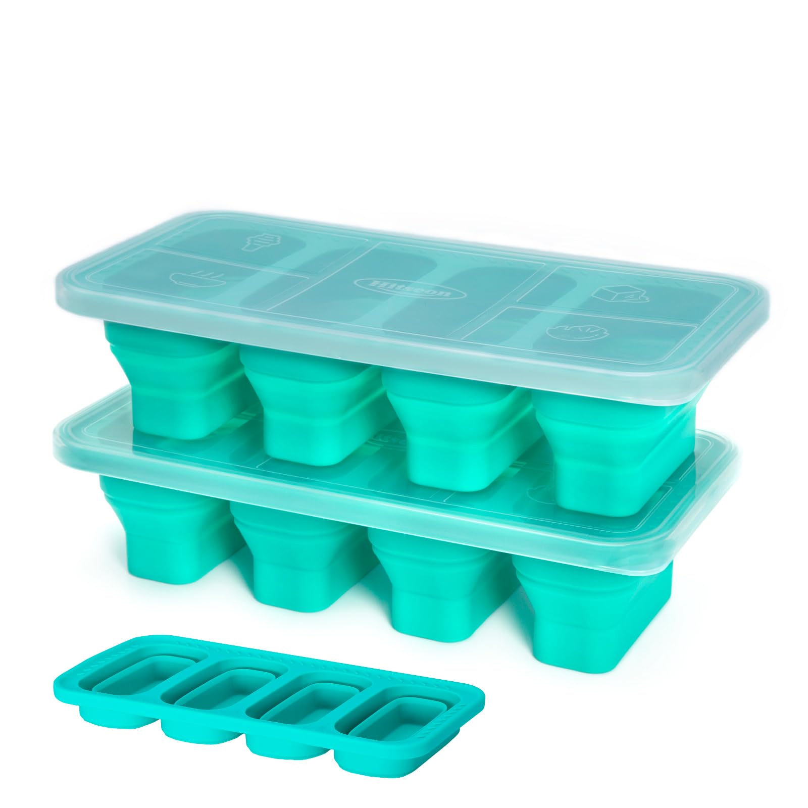 Silicone Freezer Tray with Lid, Hitseon Extra Large Folding Silicone ...