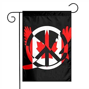 Amazon.com : JGSGG11 Canada Flag Peace Sign Symbol Vertical One Sided ...