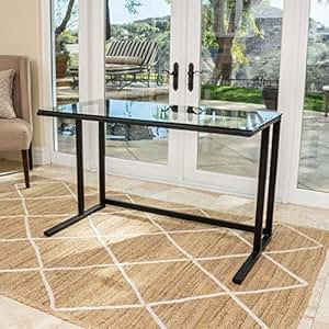 Amazon.com: Christopher Knight Home 296626 Eghan Glass Computer Desk ...
