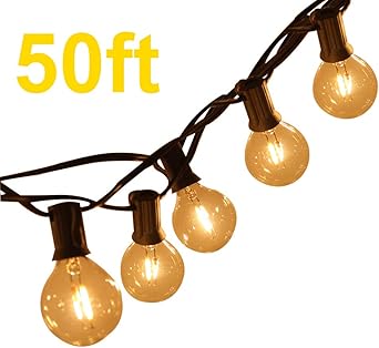 Brimax G40 Outdoor Garden String Lights 50ft Garden Patio Outside ...
