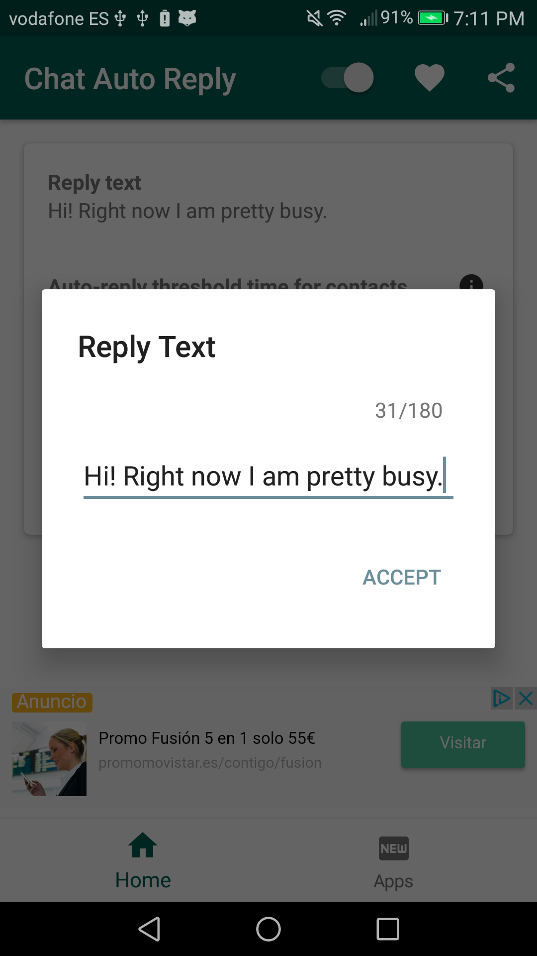 Auto reply Chat:Amazon.com:Appstore for Android