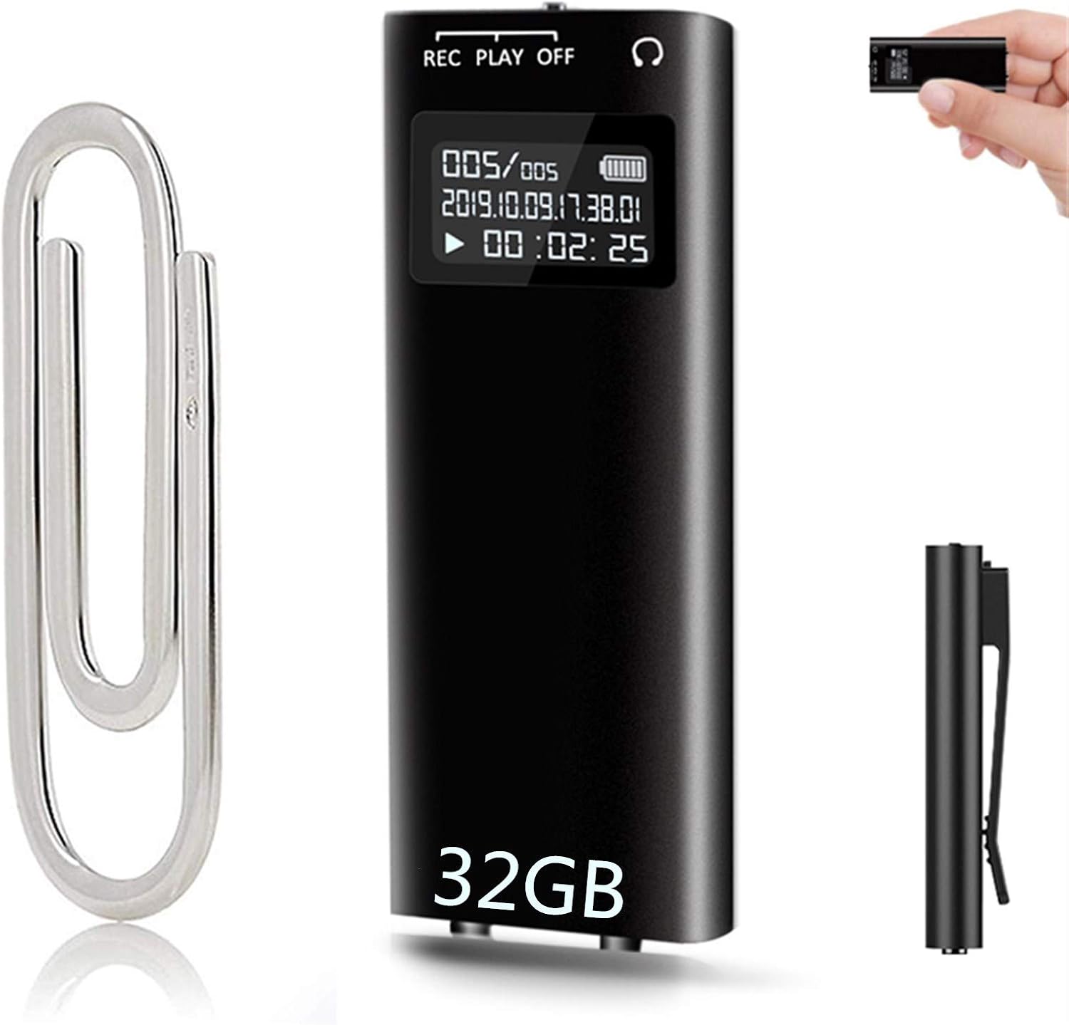 Mini Voice Activated Recorder, 32 GB Super Long 2400 Hours Recording ...