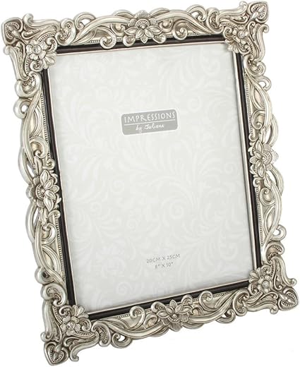Floral Antique Silver Photo Frame 8 x 10: Amazon.co.uk: Kitchen & Home