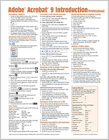 Adobe Acrobat 9 Quick Reference Guide (Cheat Sheet of Instructions, Tips & Shortcuts - Laminated ...