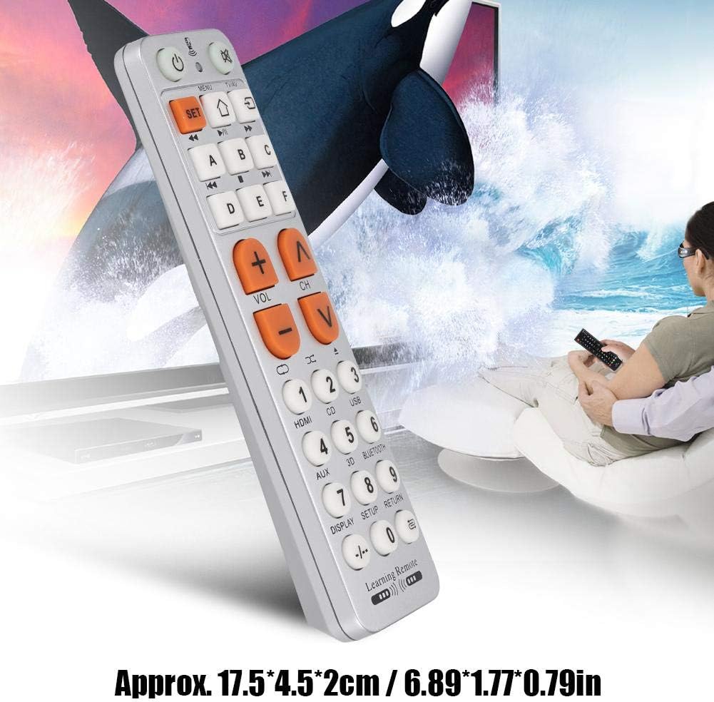 ASHATA Remote Controller,Learning Type Large Button TV Remote Control ...