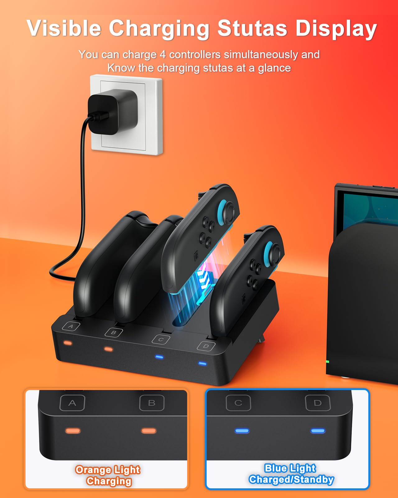 Charging Dock For Nintendo Switch 2 /Switch 1& OLED Controller ...