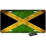 Amazon.com: Jamaica Jamaican Flag Metal License Plate Sign Tag : Automotive