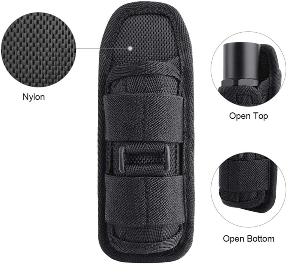 LUXJUMPER Tactical Torch Holster, LED Flashlight Pouch Holder Nylon ...