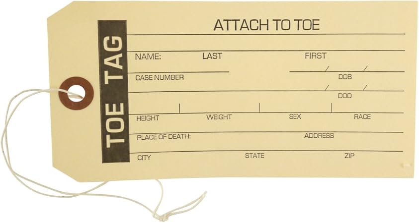 Amazon.com : Crime Scene Toe Tag (50pk) : Office Products
