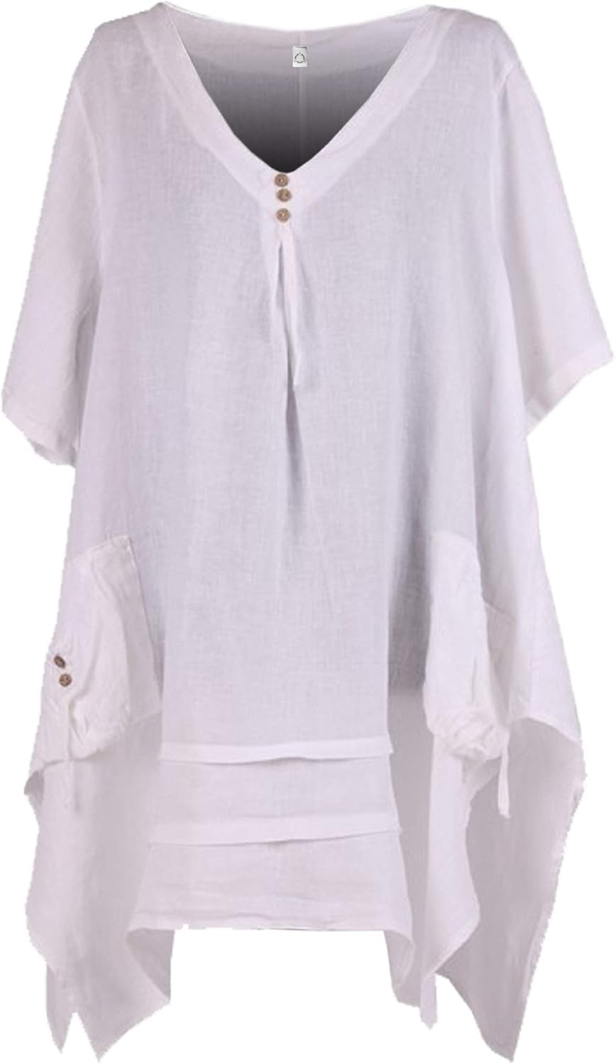 Storm Island DT006 Tunique italienne en lin pour femme avec manches à ...