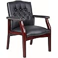 Amazon.com: Ergonomic High Back Office Guest Chair - Black Leather ...