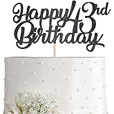 Amazon.com: Black Happy 70th Birthday Cake Topper, Black Glitter Cheers ...