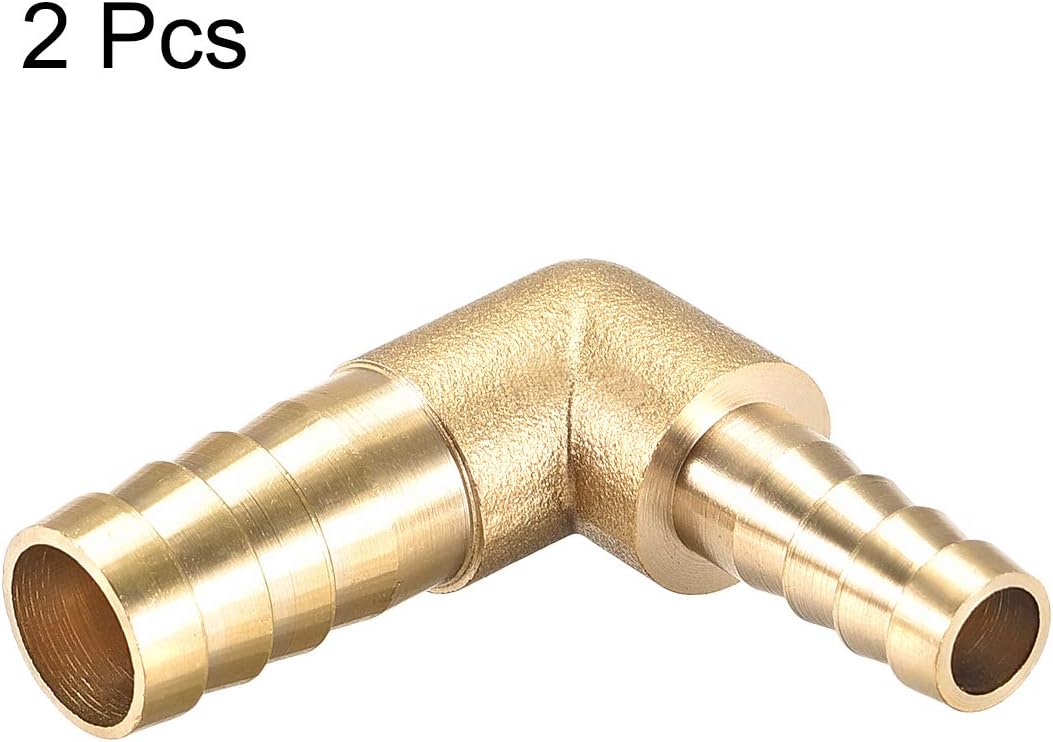sourcing map 12mm To 8mm Barb Brass Hose Fitting 90 Degree Elbow Pipe Connector Coupler Tubing ...