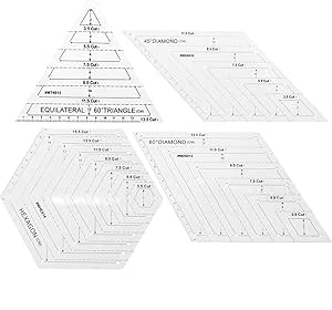 Amazon.com : Quilting Ruler Set, 4Pcs Patchwork Ruler Clear Plastic ...