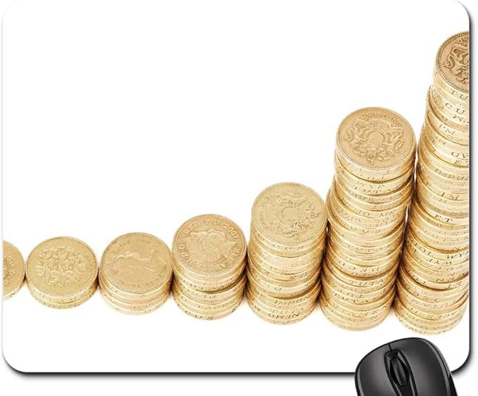 Amazon.com : Mouse Pad - Money Coins Stack Wealth Finance Bar Business ...